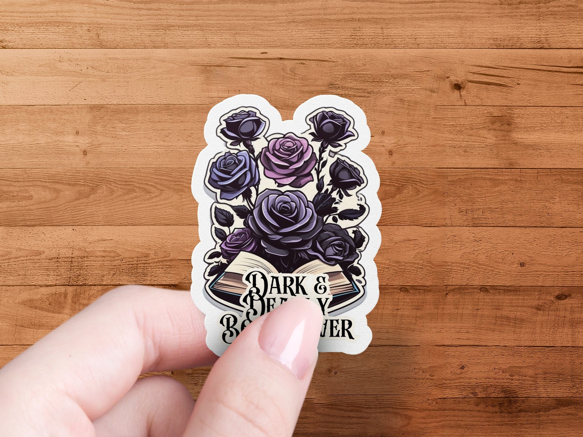 Dark and Deadly Book Lover Gothic Sticker-gothic Book-dark Books-reader ...