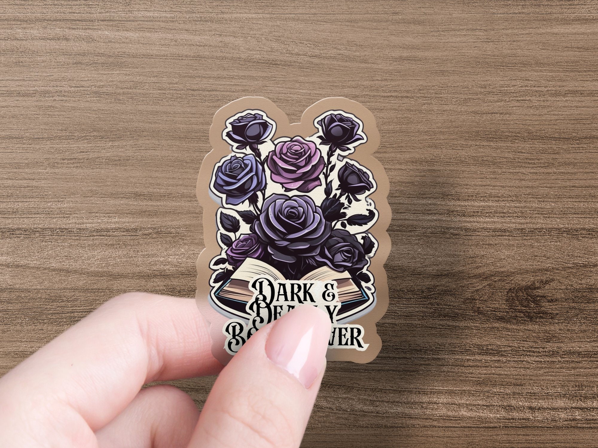 Dark and Deadly Book Lover Gothic Sticker-gothic Book-dark Books-reader ...