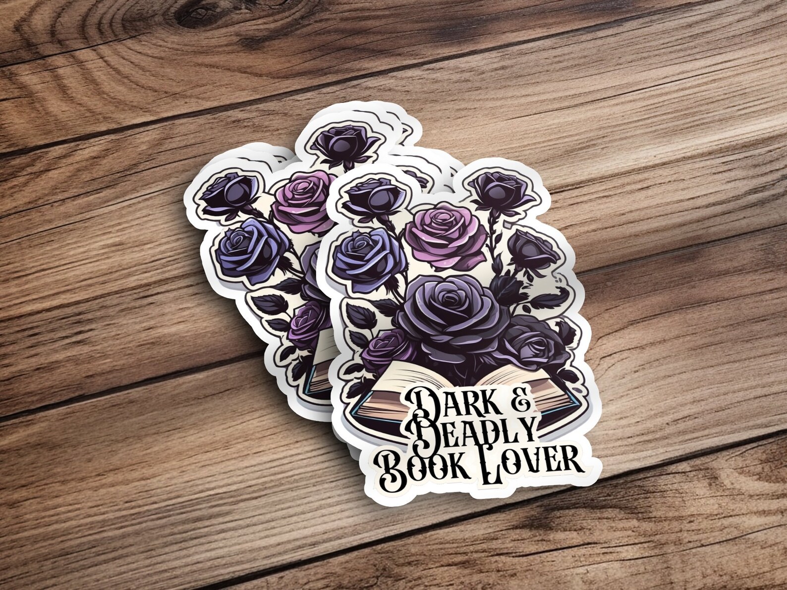 Dark and Deadly Book Lover Gothic Sticker-gothic Book-dark Books-reader ...