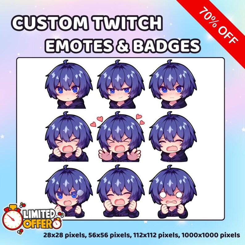 Custom Twitch Emotes Vtuber Emote Anime Chibi Emote Sub Emotes Animated ...