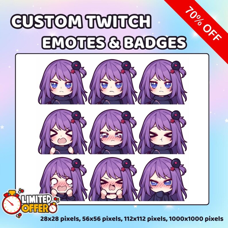 Custom Twitch Emotes Vtuber Emote Anime Chibi Emote Sub Emotes Animated ...