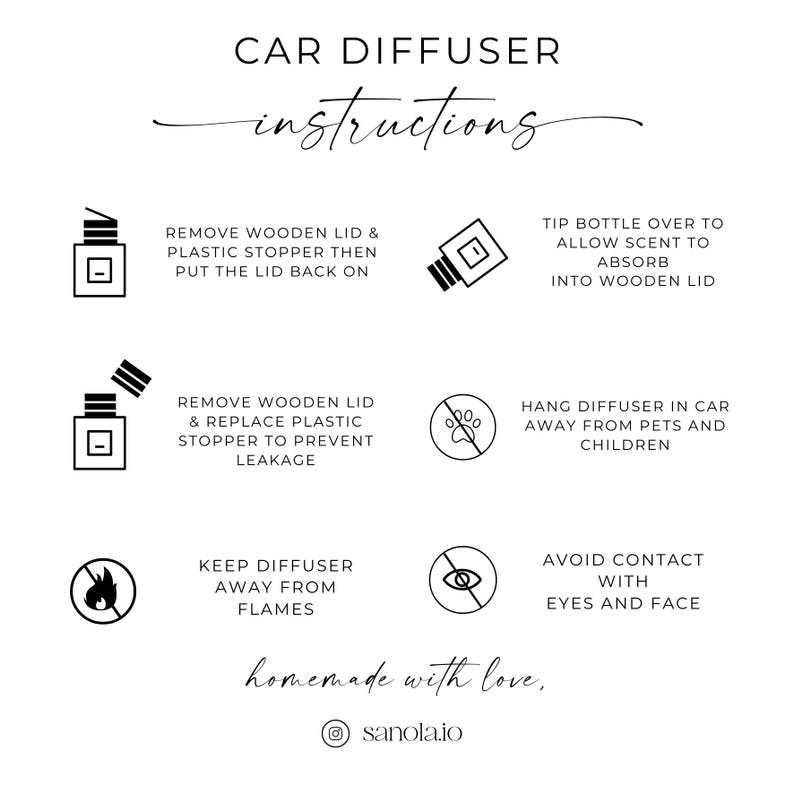 Handmade Car Diffuser Set: Natural Aroma, Reusable Car Scent - Etsy
