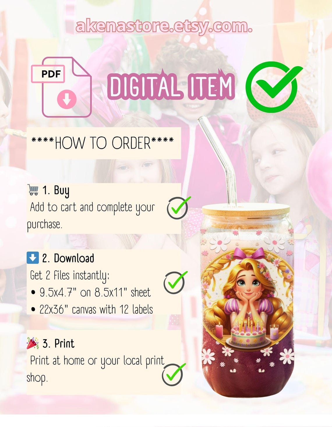 Rapunzel Tangled Tumbler Wrap PNG: UV DTF & Sublimation (digital ...