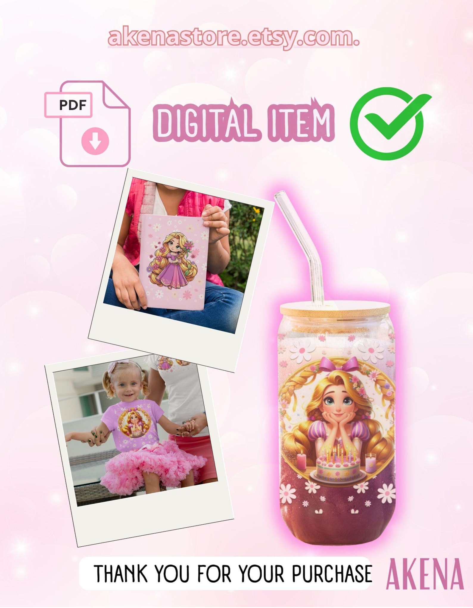 Rapunzel Tangled Tumbler Wrap PNG: UV DTF & Sublimation (digital ...