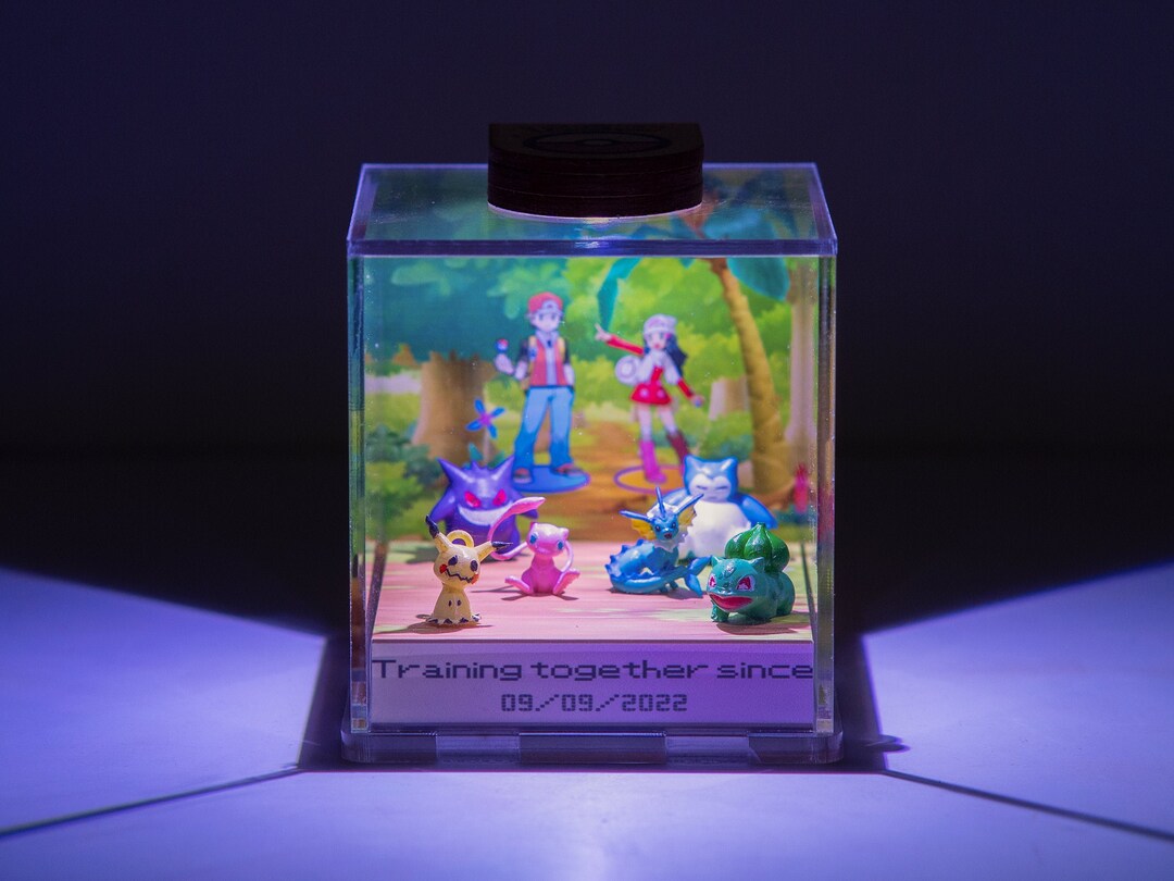 Customizable 3D Pokemon Diorama, Pokemon 3D Diorama Cube, Valentine's ...