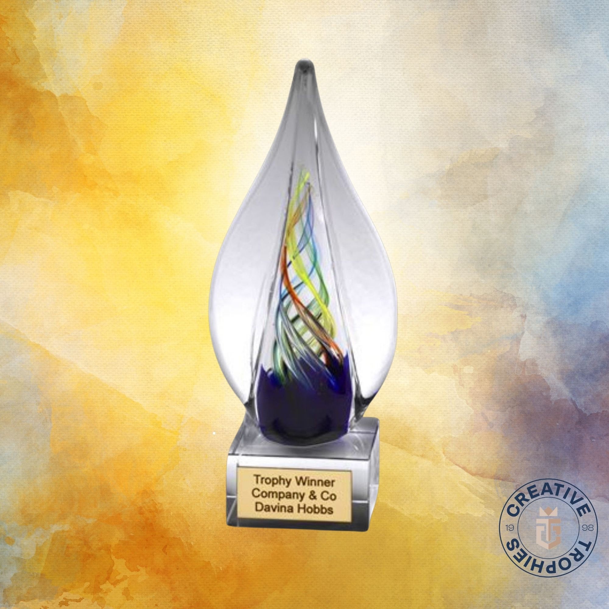 Art Glass Trophy, Personalised Trophy, Customised Awards, the Office ...