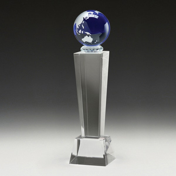 Memory Blue Crystal Award 150mm, Custom Trophy, Sport Trophy, Engraved ...