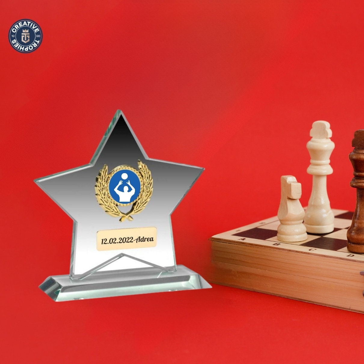 Jade Star Custom Glass Trophy, Custom Star Trophy, Custom Etched Trophy ...