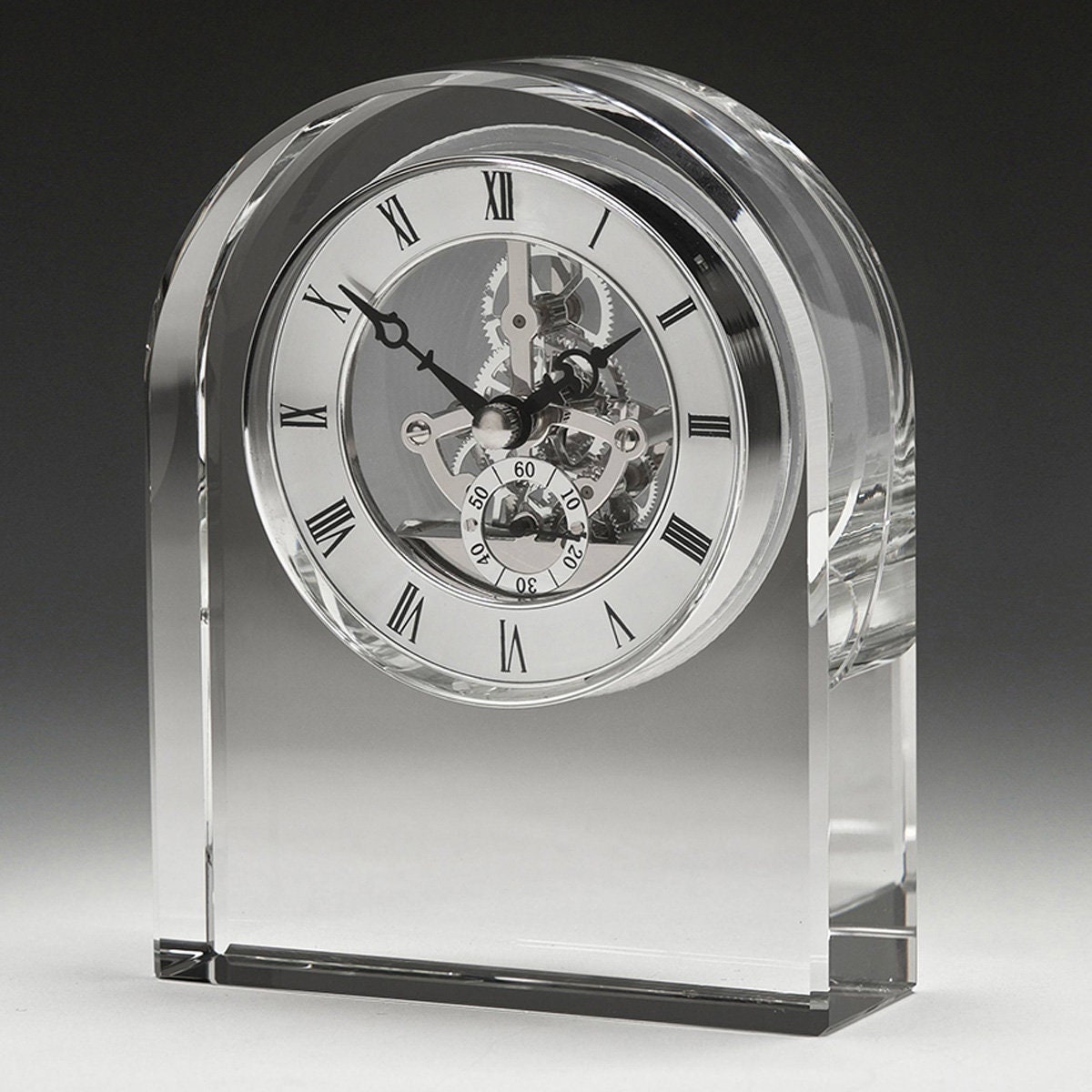 Epoch Crystal Clock 145mm, Engrave Clock, Crystal Clock, Handmade Clock ...