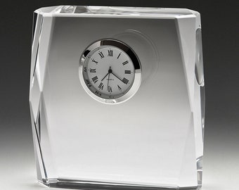 Epoch Crystal Clock 145mm, Engrave Clock, Crystal Clock, Handmade Clock ...
