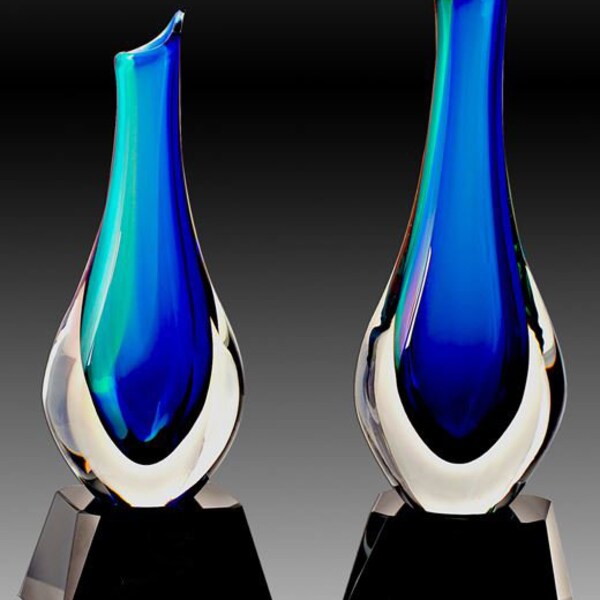 Memory Blue Crystal Award 150mm, Custom Trophy, Sport Trophy, Engraved ...