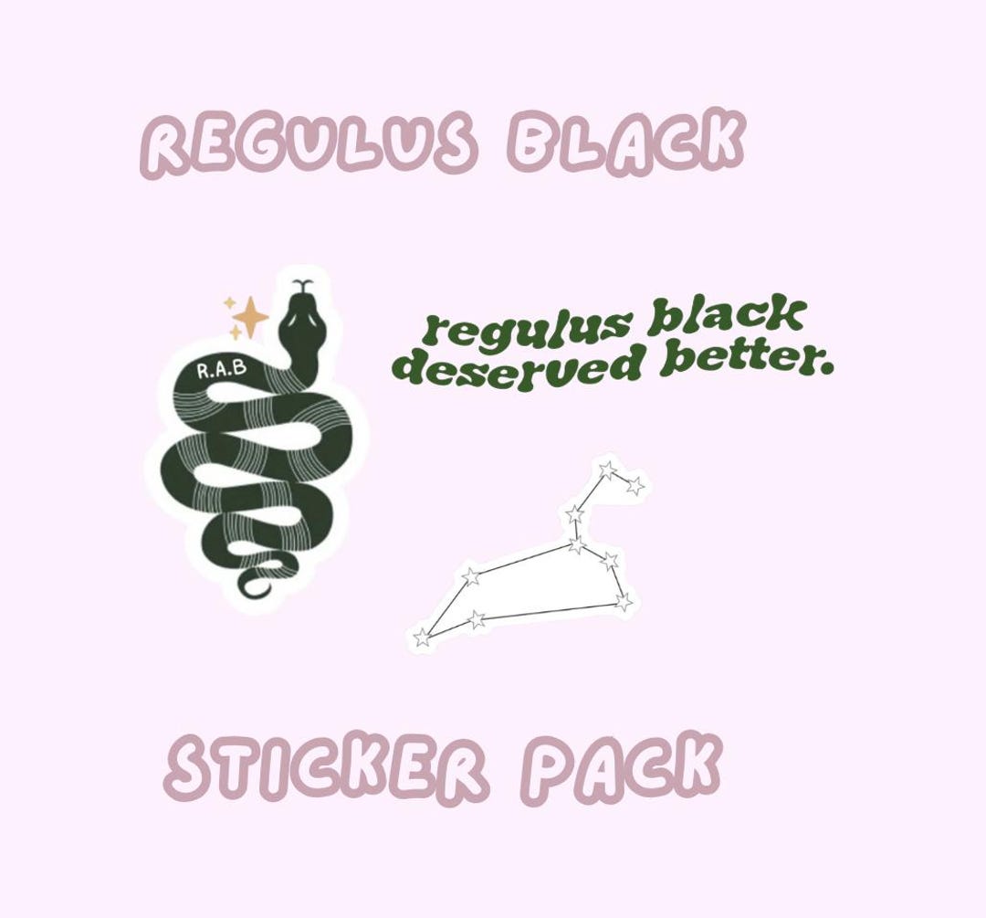 Regulus Black Aesthetic Sticker Pack - Etsy