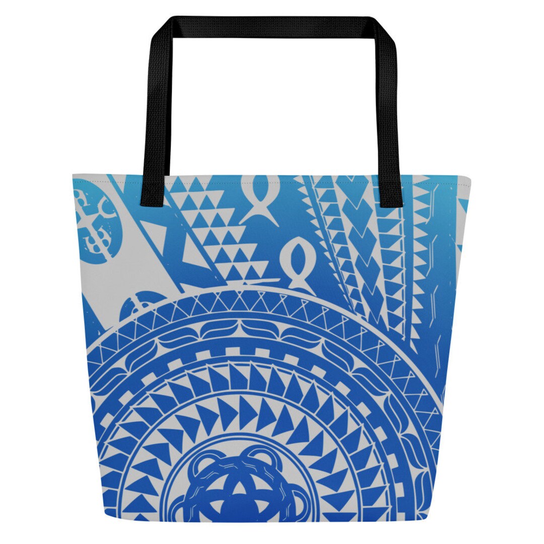 Blue Pasifika Design Tapa Masi Siapo Ngatu Polynesian all-over Print ...