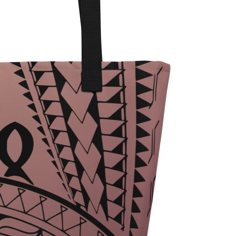 Earth Tone Pasifika Design Tapa Masi Siapo All-over Print Large Tote ...