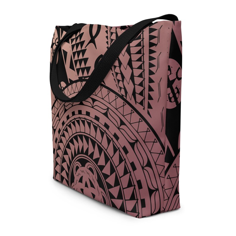 Earth Tone Pasifika Design Tapa Masi Siapo All-over Print Large Tote ...