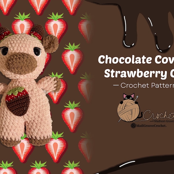 Chocolate Strawberry Cow Crochet - Etsy