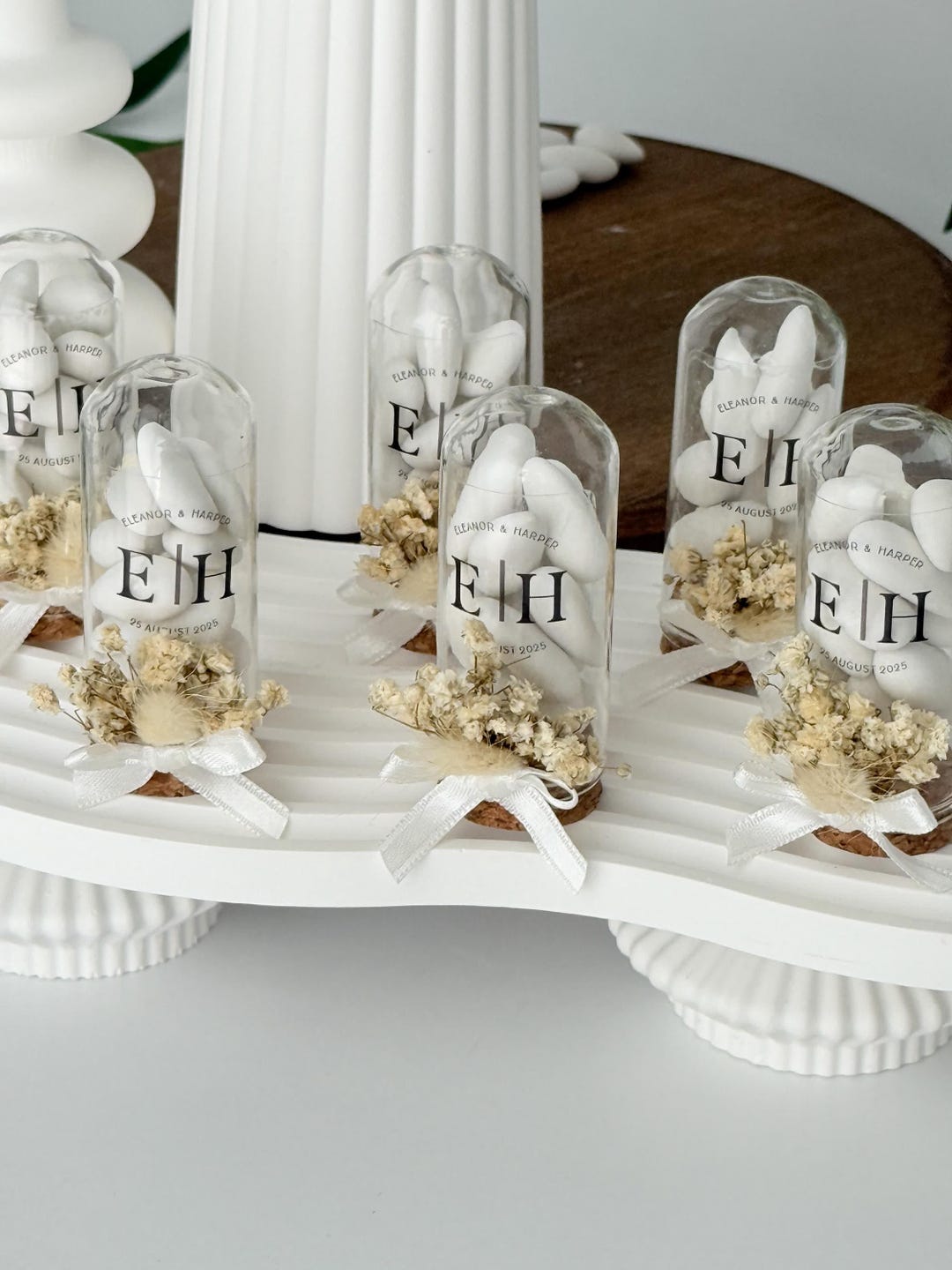 Personalized Sugared Almond Wedding Favors: Glass Tube, Custom Label ...