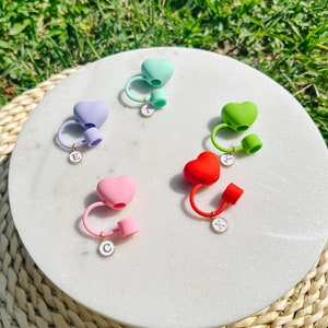 Straw Charm Personalized Cover for Drinkware Heart Accessory With ...