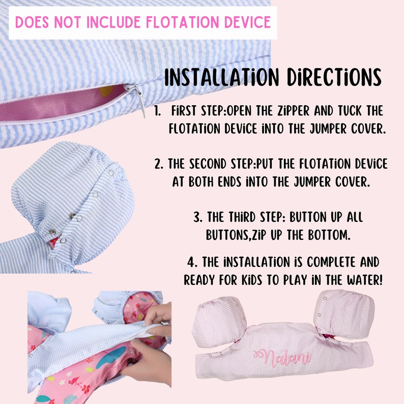 Personalized Puddle Jumper Cover for Toddler Swim Monogram Seersucker ...