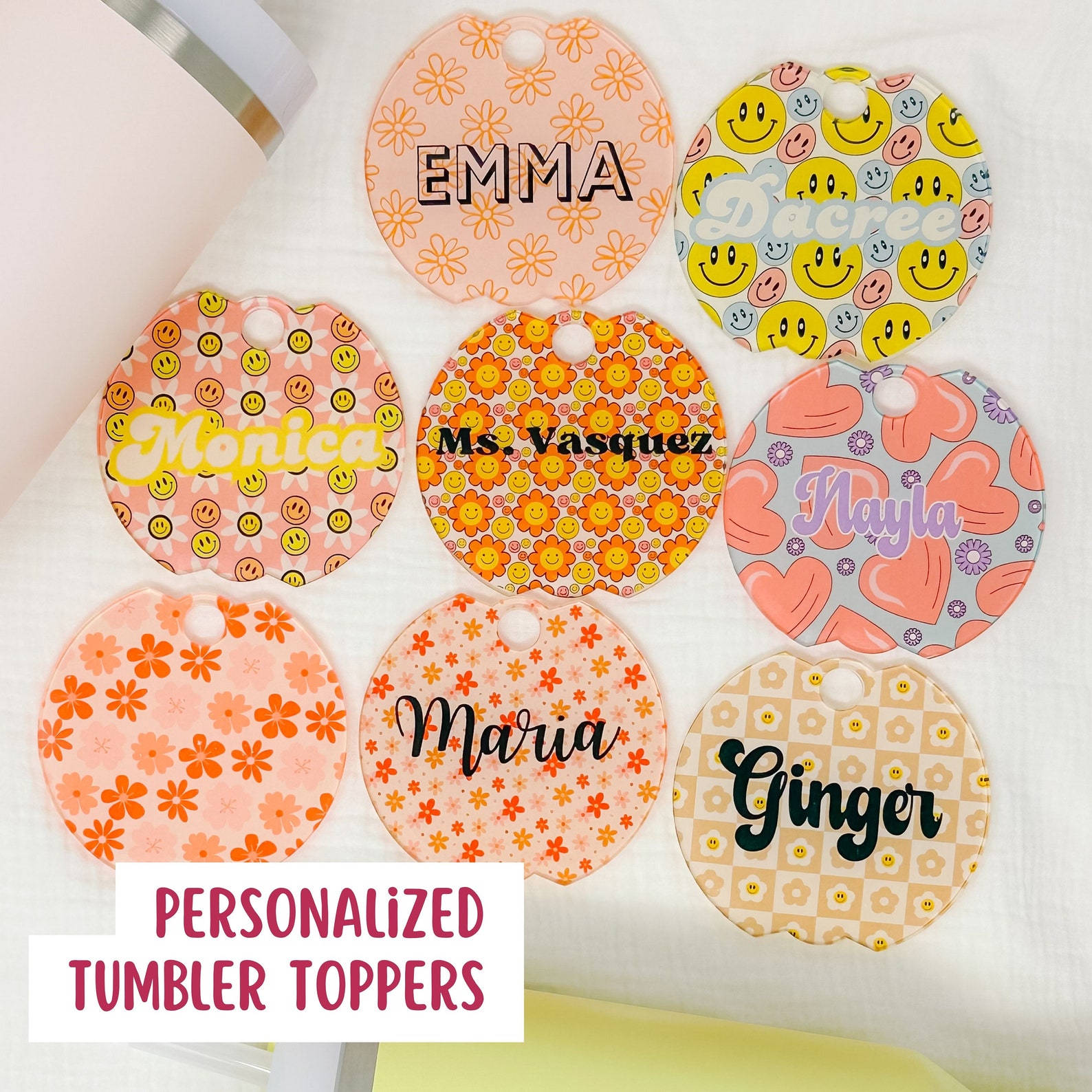 Tumbler Cup Name Plate Personalized for 30 Oz 40 Oz Tumbler Name Tag ...