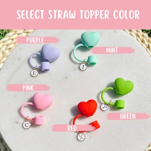 Straw Charm Personalized Cover for Drinkware Heart Accessory With ...