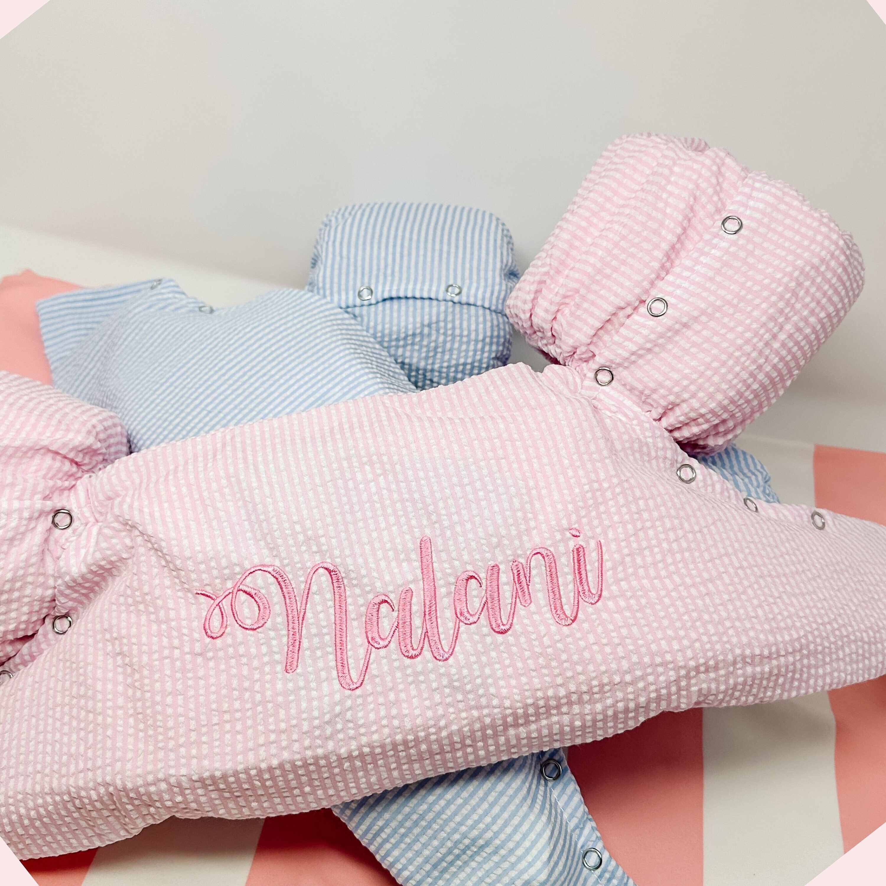 Personalized Puddle Jumper Cover for Toddler Swim Monogram Seersucker ...