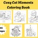 Cozy Cat Moments Coloring Book 60+pages Cat and Chill PDF Printable Art ...