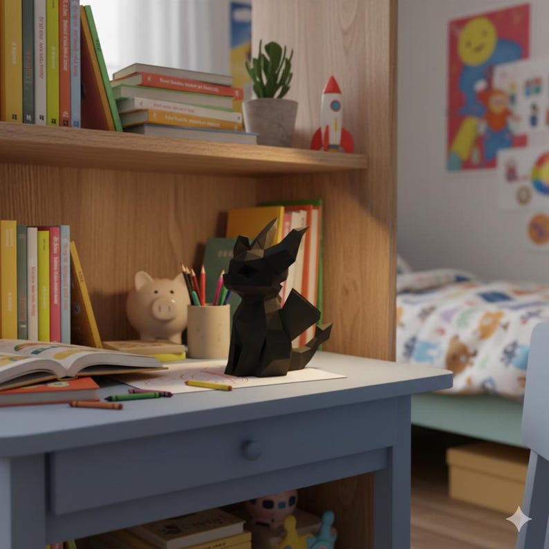 3D Papercraft Dragon Template – DIY Low Poly Spyro Inspired Papercraft ...