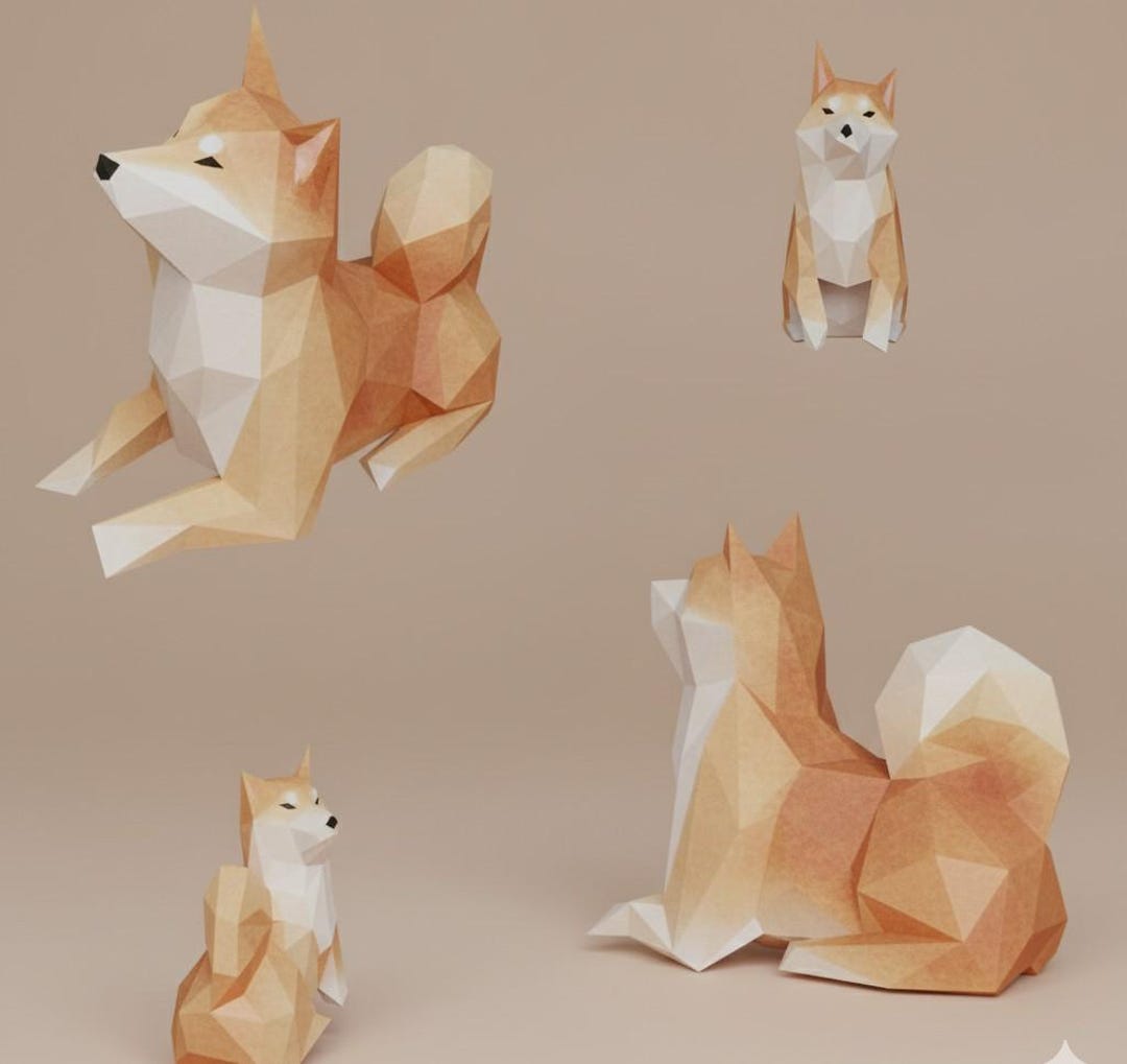 Shiba Inu Papercraft: DIY 3D Dog Sculpture (printable PDF) - Etsy UK