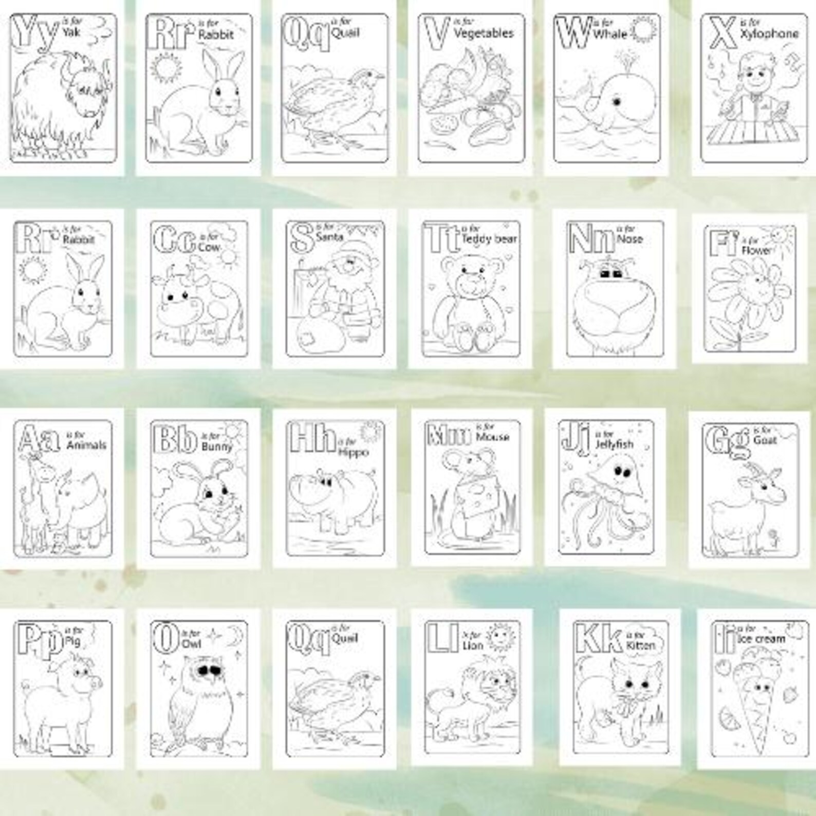 40+kawaii Alphabet and Numbers Coloring Book for Kids , ABC 123 ...
