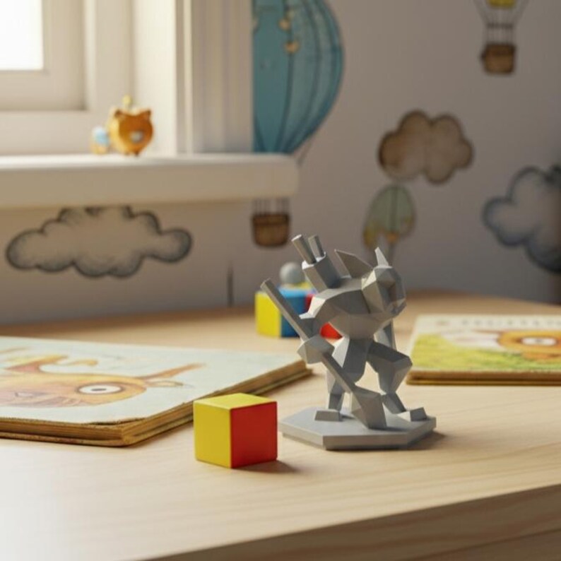 Goblin Papercraft Template – DIY Low Poly 3D Paper Model for Kids Room ...