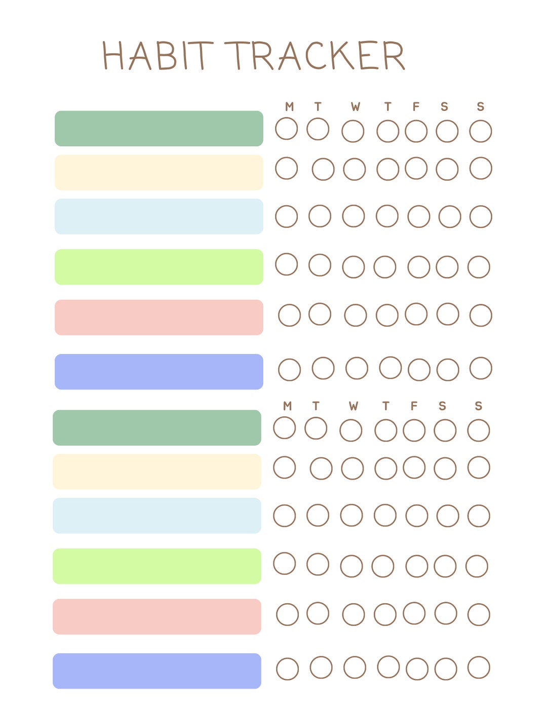 Customizable Printable Habit Tracker - Etsy