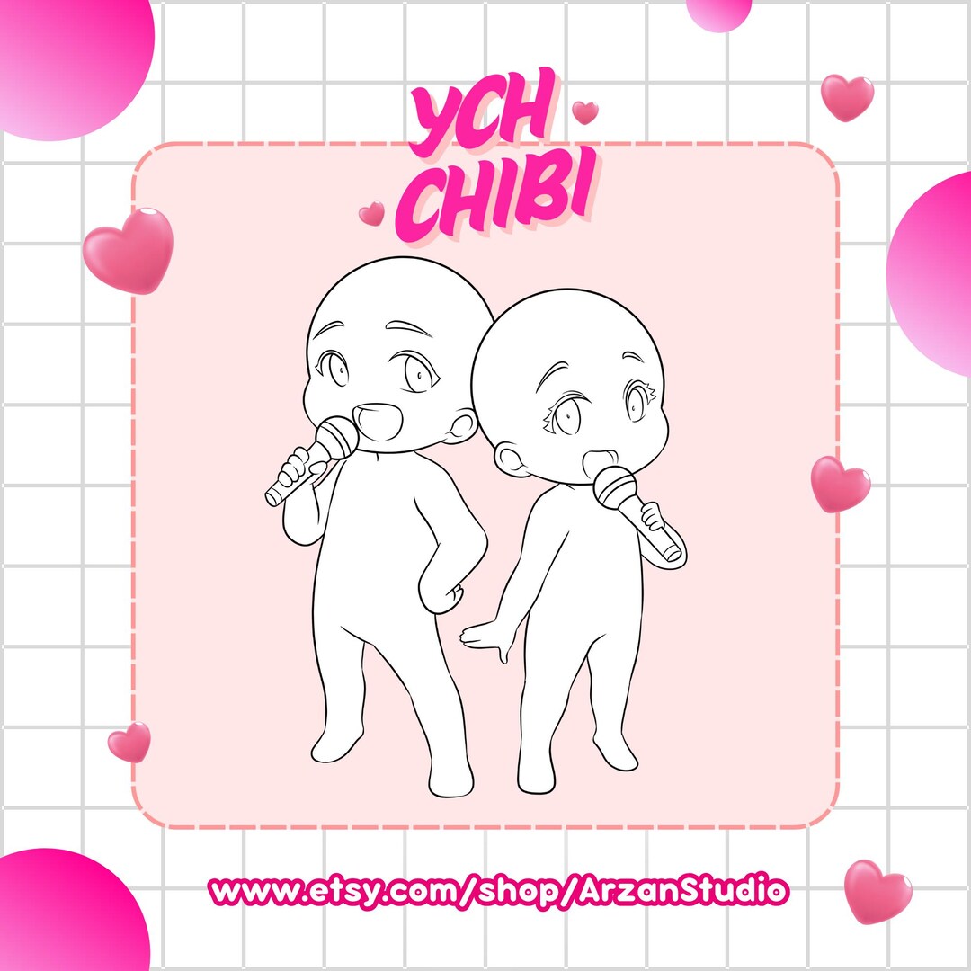 YCH Couple Chibi Pose Base Pose Base Chibi Valentine Days Chibi Art - Etsy