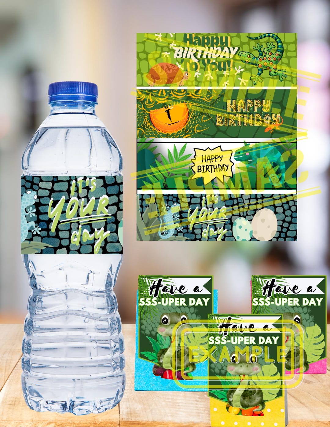 Reptile Water Bottle Labels Template - Printable Reptile Theme Birthday ...