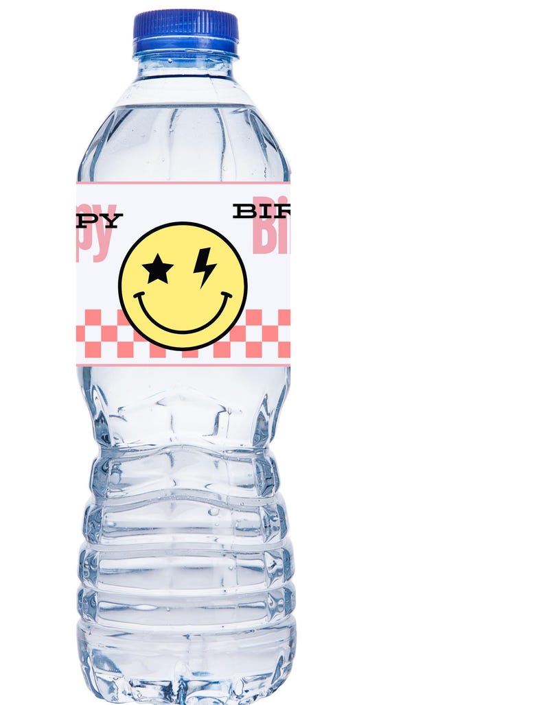 Smiley Face Water Bottle Labels Template - Printable Smiley Face Theme ...