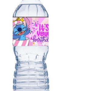 Stitch Water Bottle Labels Template - Stitch Theme Birthday Party ...