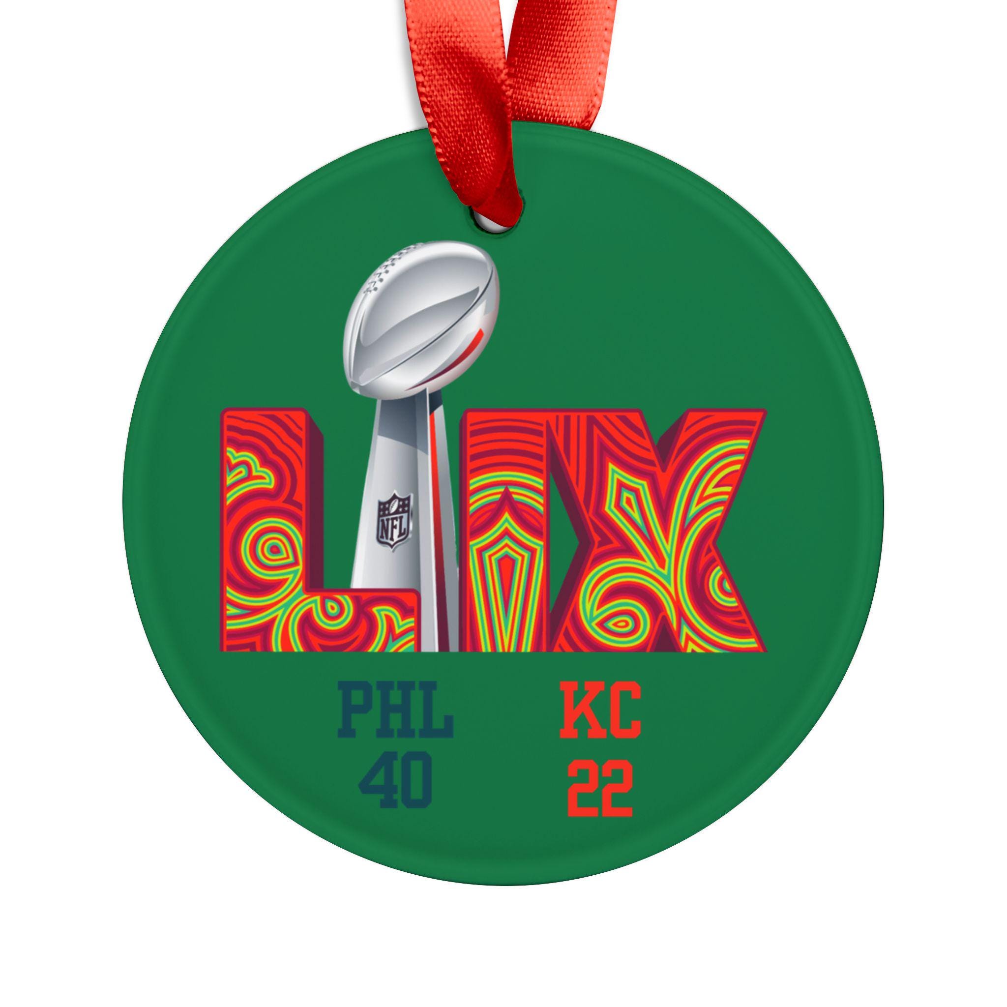 Eagles Christmas Tree Ornament With Ribbon, Holiday Tree Decoration ...