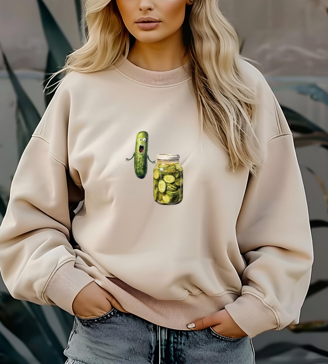 Pickle Panic Sweatshirt, Funny Pickle Design Apparel, Novelty Gift for ...
