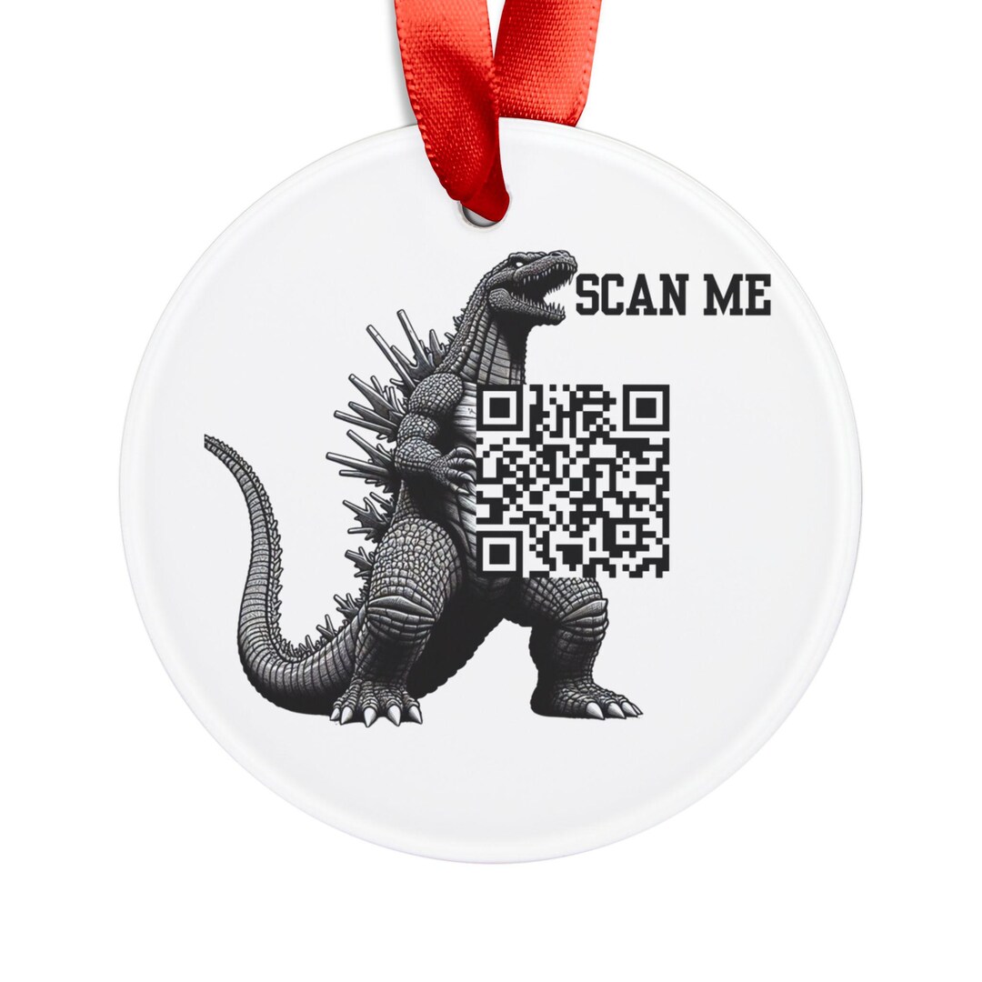 Godzilla Ornament,godzilla Christmas Ornament,godzilla Roar QR Code ...