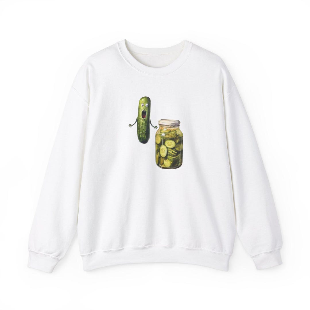 Pickle Panic Sweatshirt, Funny Pickle Design Apparel, Novelty Gift for Pickle Lovers, Pickle Jar ...