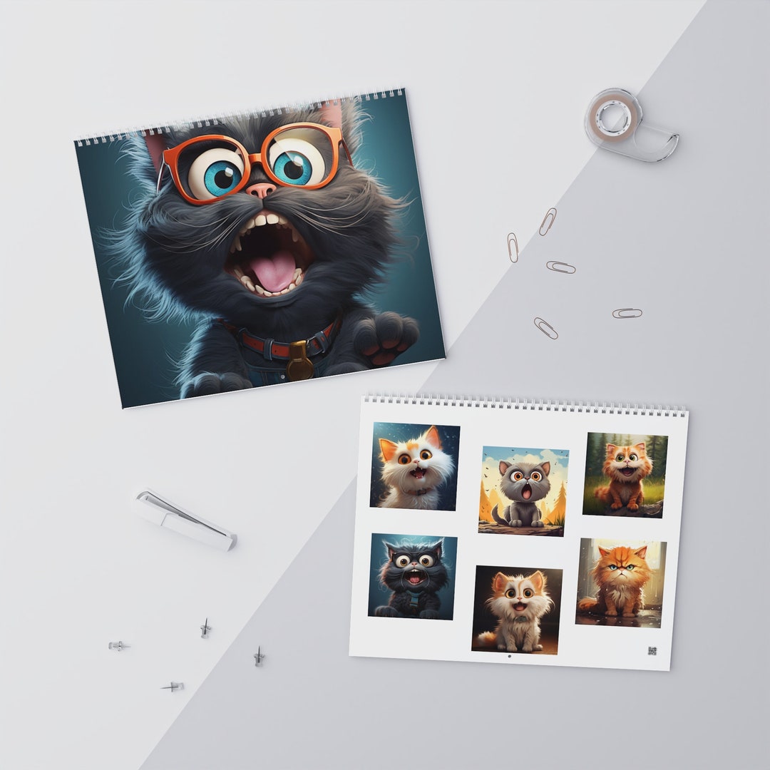 Funny Cat Wall Calendars 2024 - Etsy