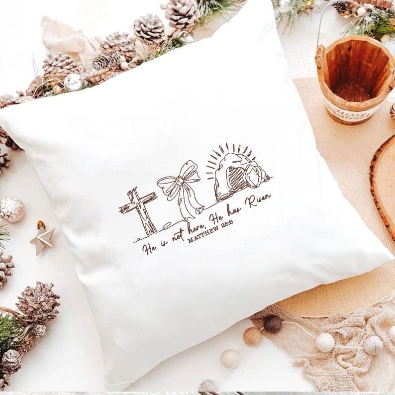 He is Not Here He Has Risen Embroidery File, Easter Christian Digital ...