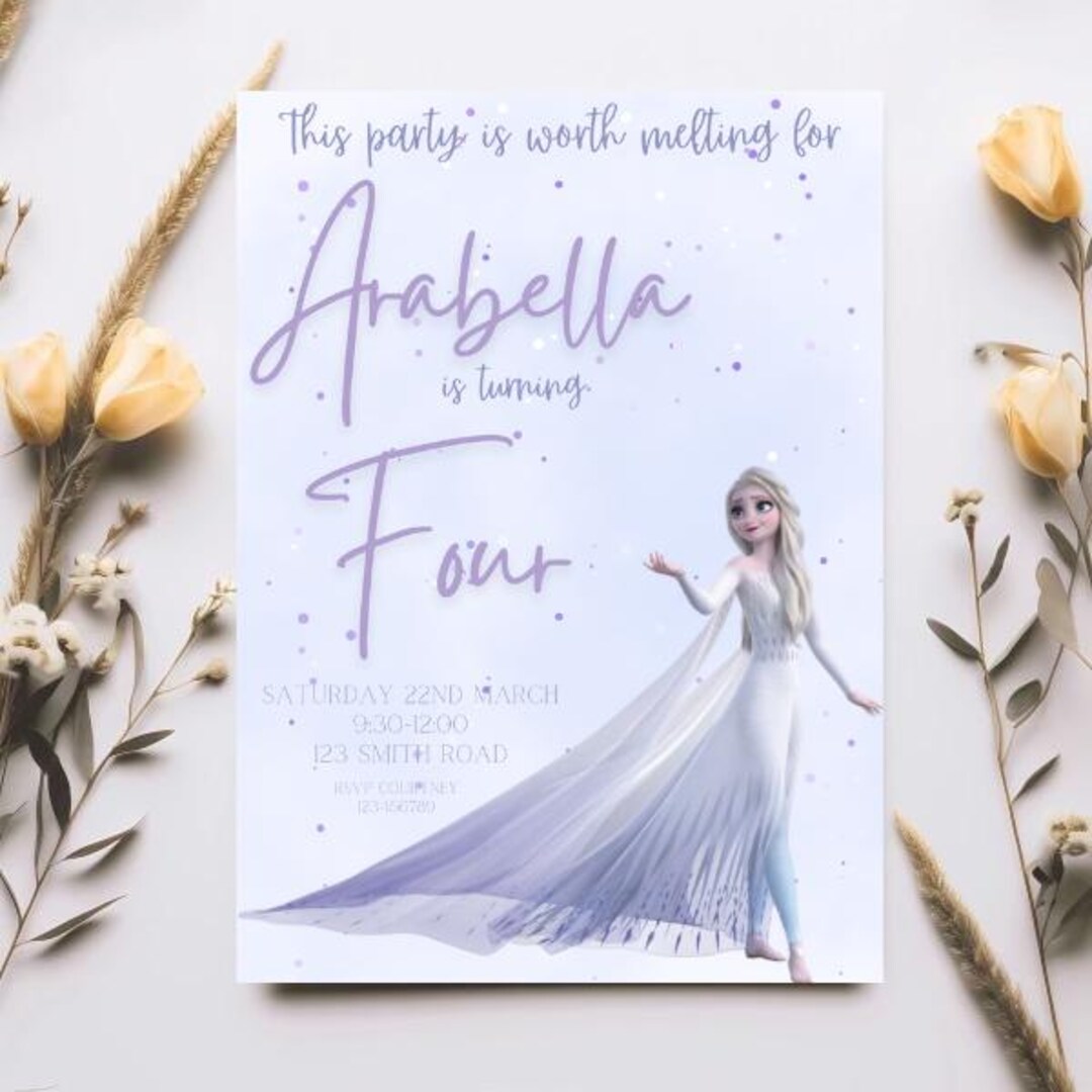 Elsa Birthday Party Invitation Template - Etsy