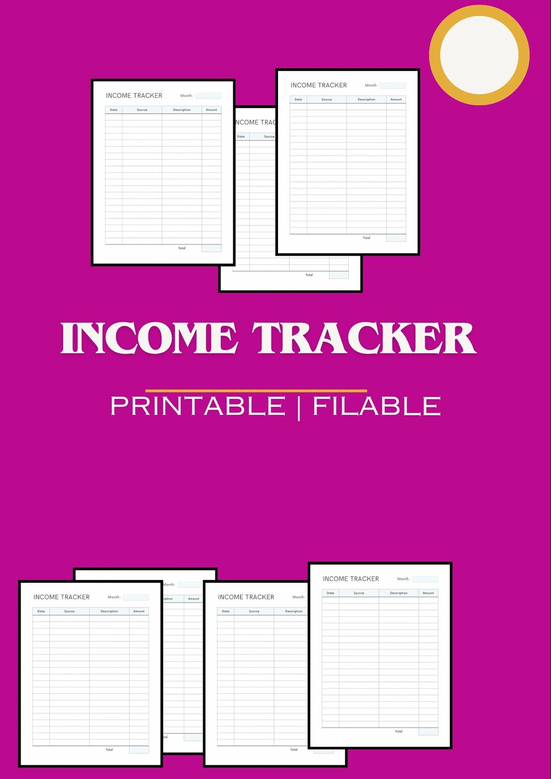 Side Hustle Tracker Printable, Digital Download, Income and Expenses ...