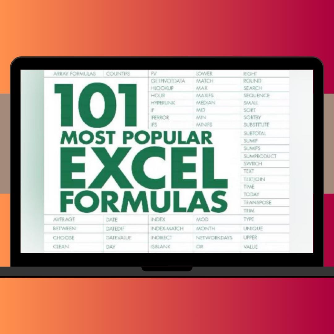 101 Most Popular Excel Formulas With Step by Step Instructions ...