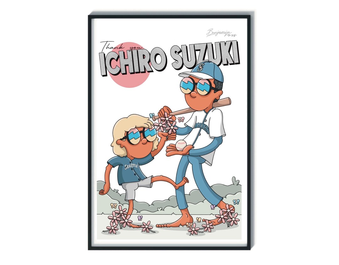Ichiro Suzuki Baseball Card Poster - Etsy