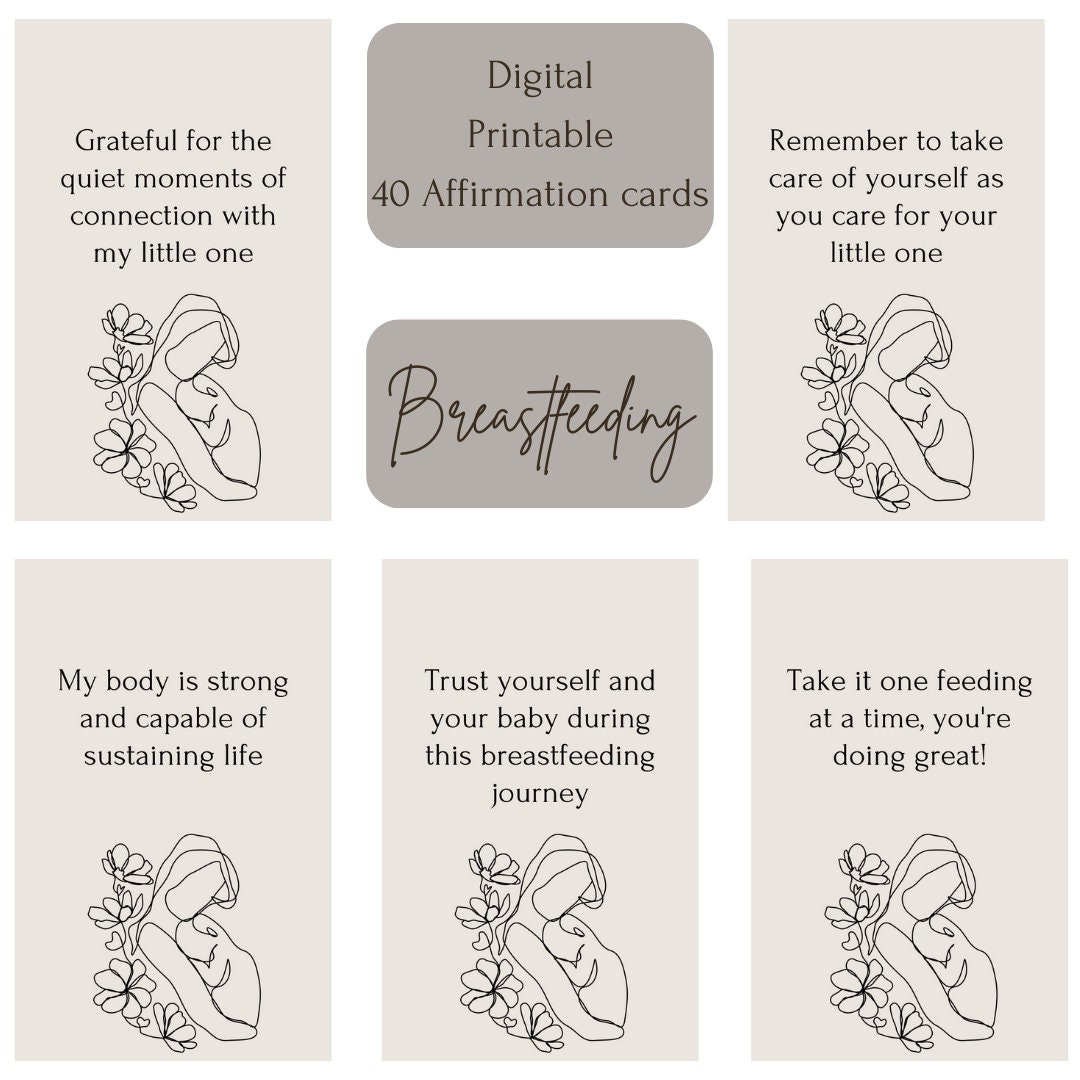 Breastfeeding Affirmation Cards Digital and Printable **40 Cards** - Etsy