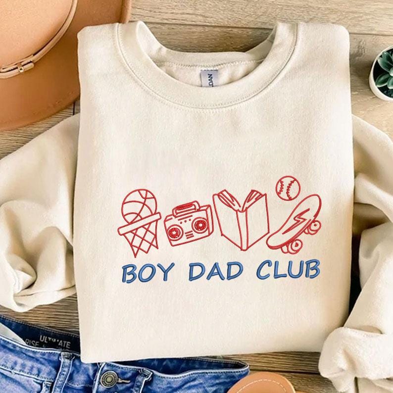 Boy Dad Club Machine Embroidery File, Father's Day Design (instant ...