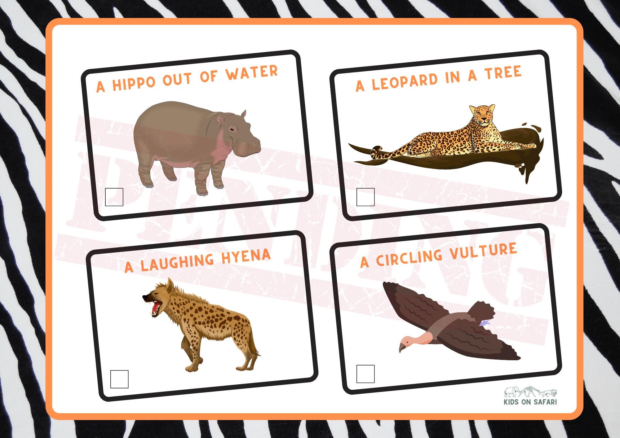 Wildlife Scavenger Hunt - Printable African Animal Scavenger Hunt for ...