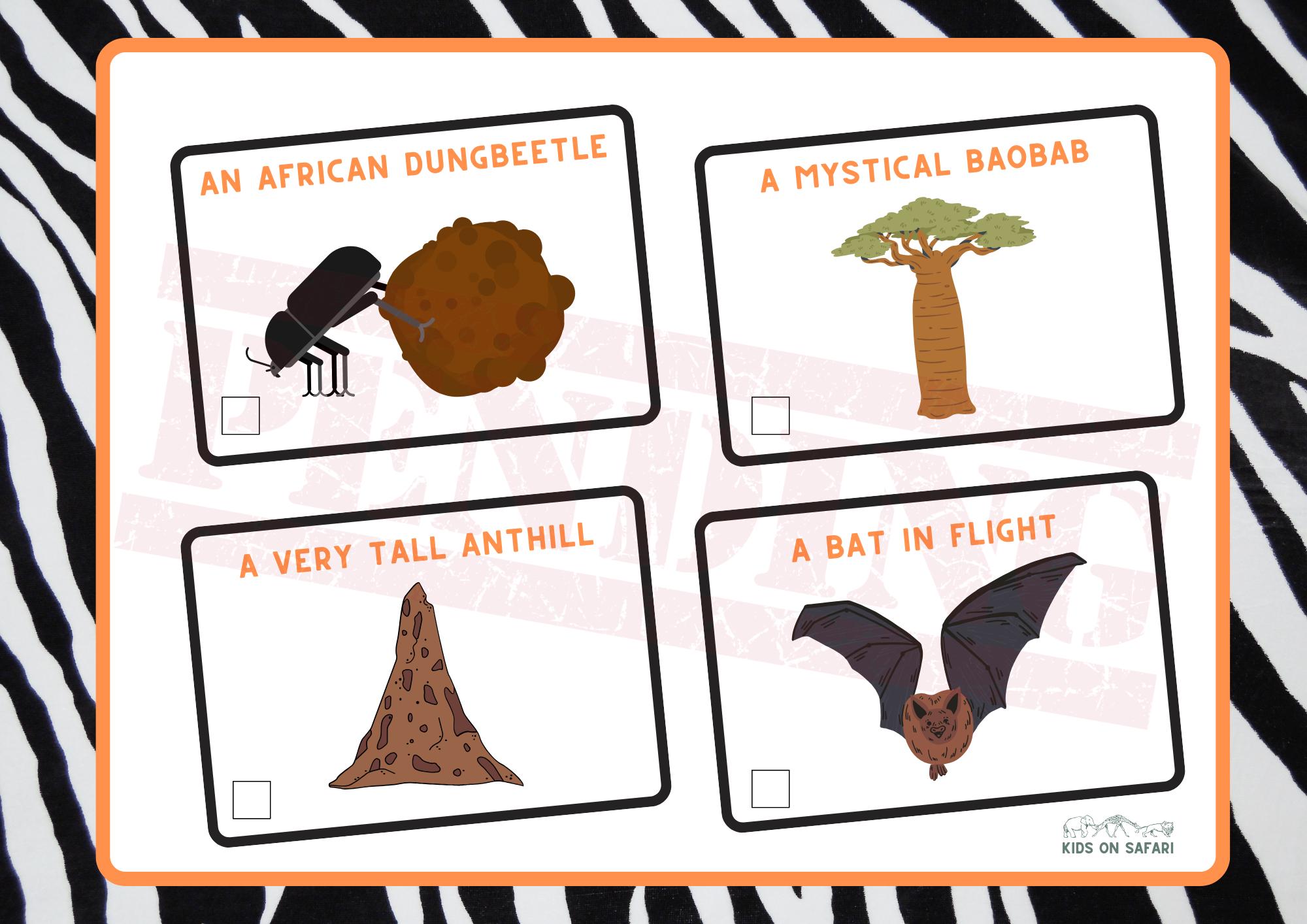 Wildlife Scavenger Hunt - Printable African Animal Scavenger Hunt for ...
